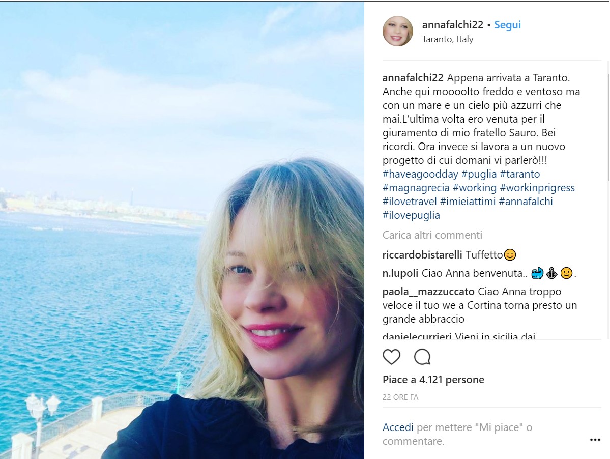 Taranto - Anna Falchi nella città dei due mari: è lei stessa a svelarlo ...