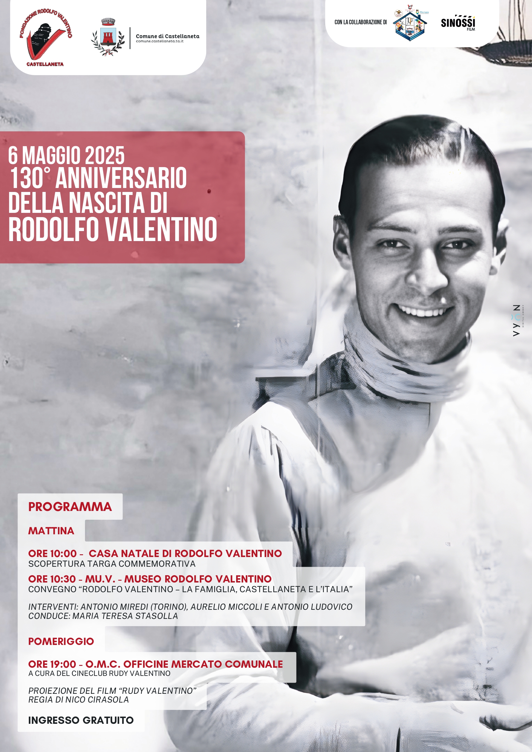 Il 6 maggio a Castellaneta il ricordo di Rodolfo Valentino nel 130.mo ...