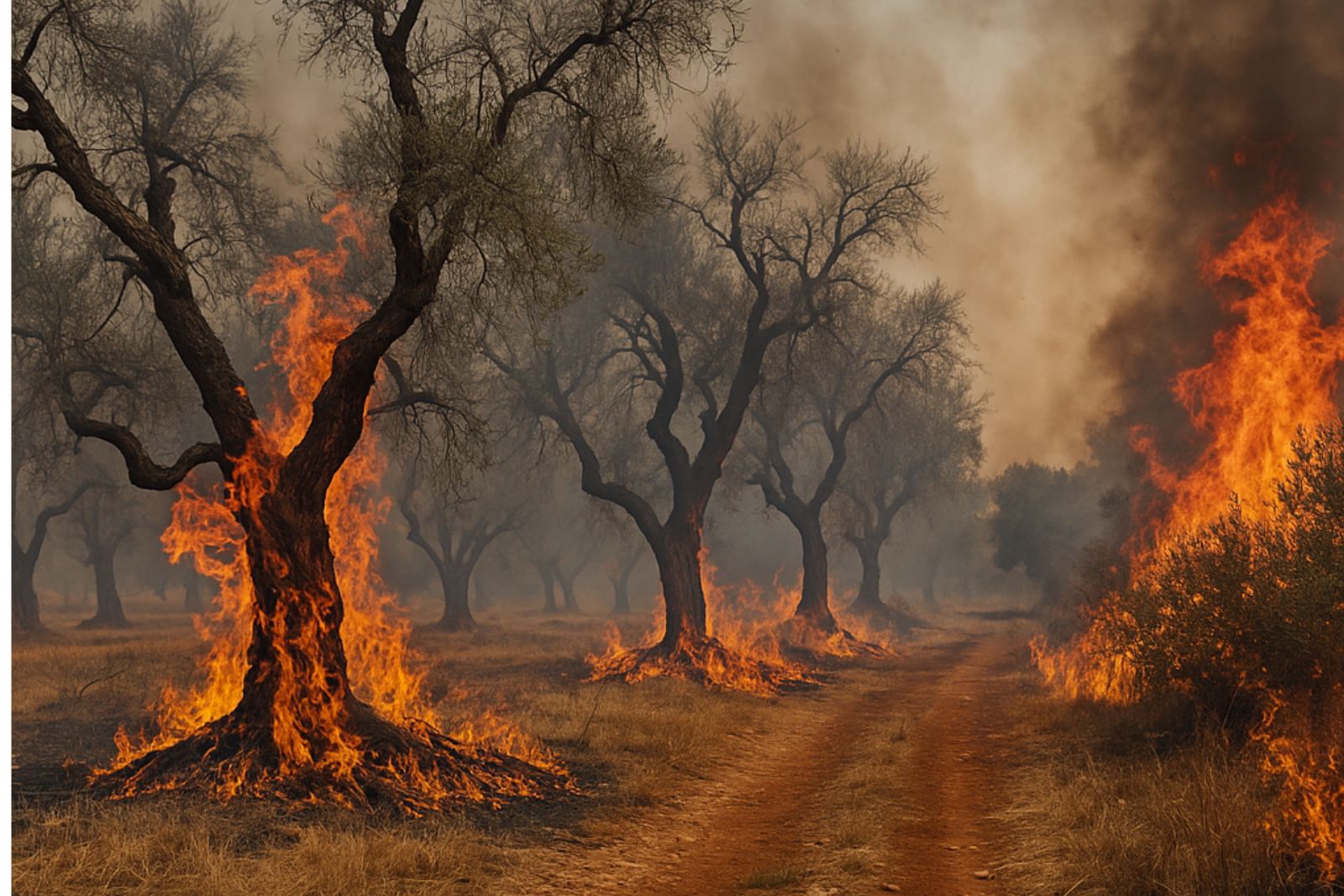 Incendi di ulivi secchi in Salento: Coldiretti Puglia lancia l’allarme ...